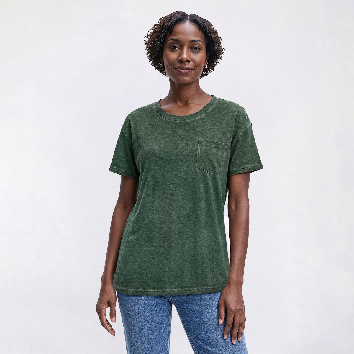 Click here for Petite Mountain Ridge Short Sleeve Pigment Dyed 1-... prices